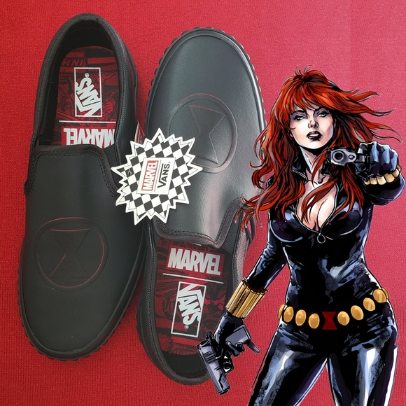 Vans | Shoes | Vans Slipon Marvel Black Widow | Poshmark